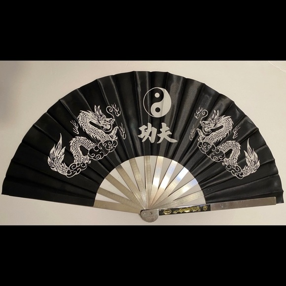 Other | Heavy Duty Steel Black Dragon Kung Fu Fan | Poshmark
